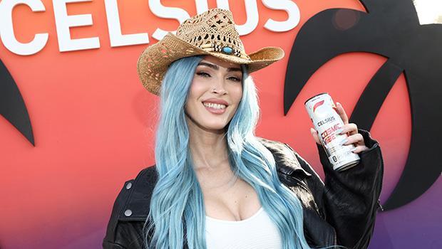 Megan Fox Shows off Blue Hair With Thigh-High Heels at Coachella ...