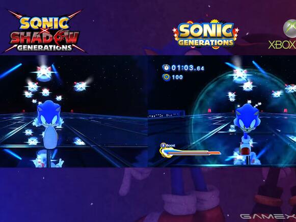 Sonic X Shadow Generations "Sonic Generations" graphics comparison