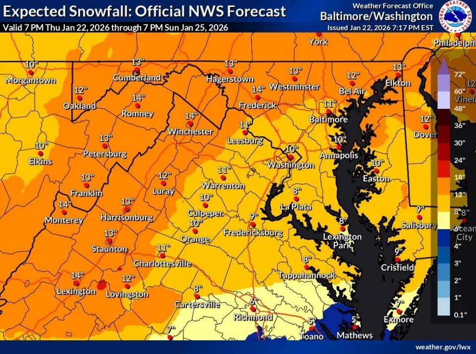 Major Winter Storm Could Dump Heavy Snow And Ice Across Maryland This ...
