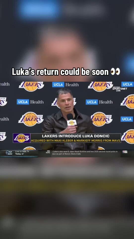 Rob Pelinka gives an update on Luka Doncics return NBATVIG SpectrumSportsnetIG lakers lukadoncic ...