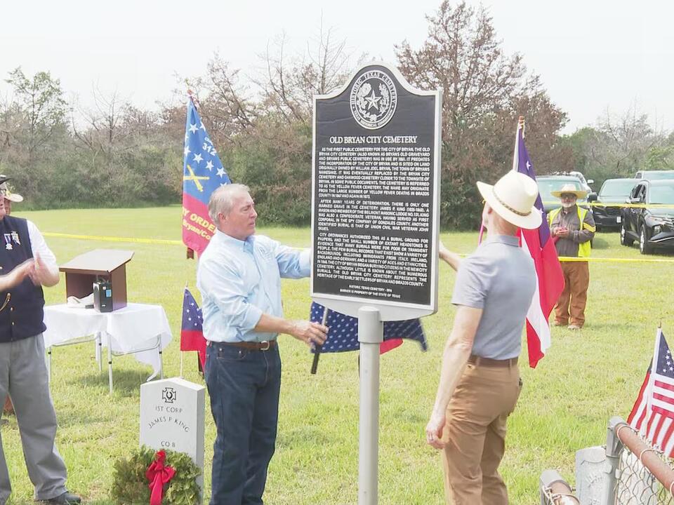 Historical marker dedicated at the Old Bryan Cemetery