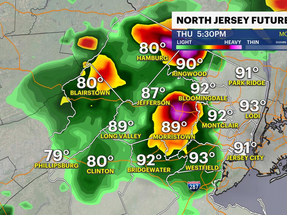 Sunny skies today in New Jersey; humidity builds ahead of end of the week storm chances