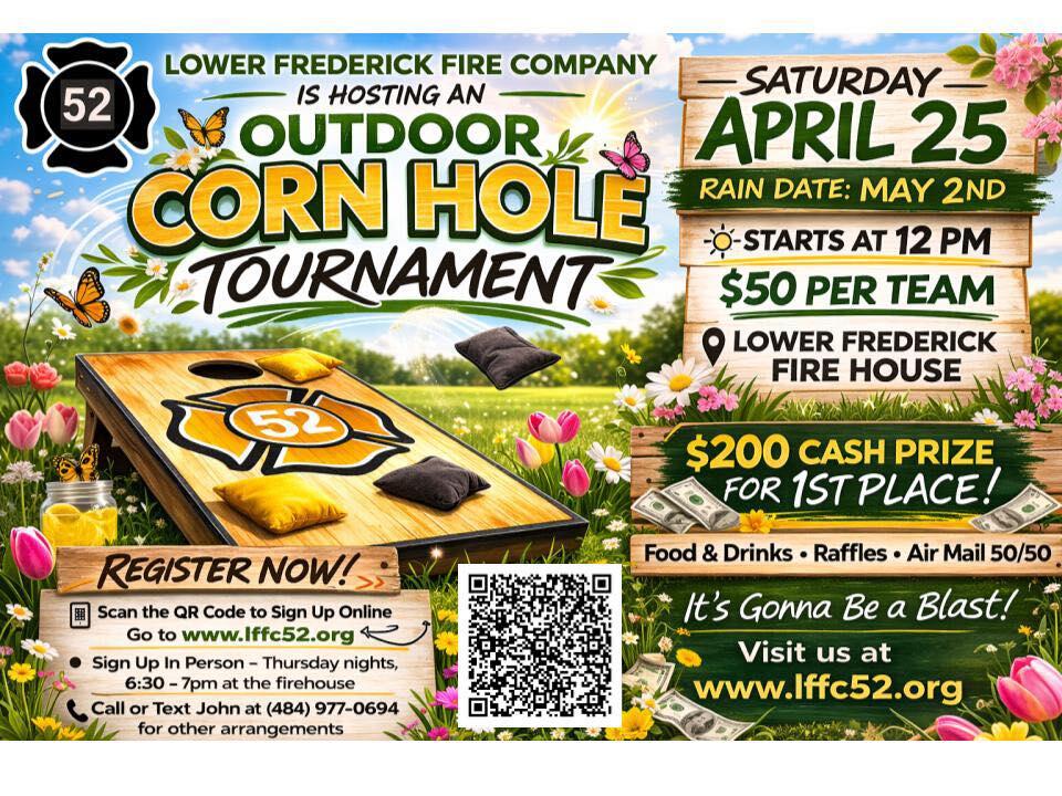 Spring Cornhole Tournament at Lower Frederick Fire Co. - NewsBreak