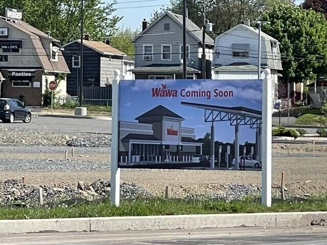 Newly placed sign announces Wawa coming to area