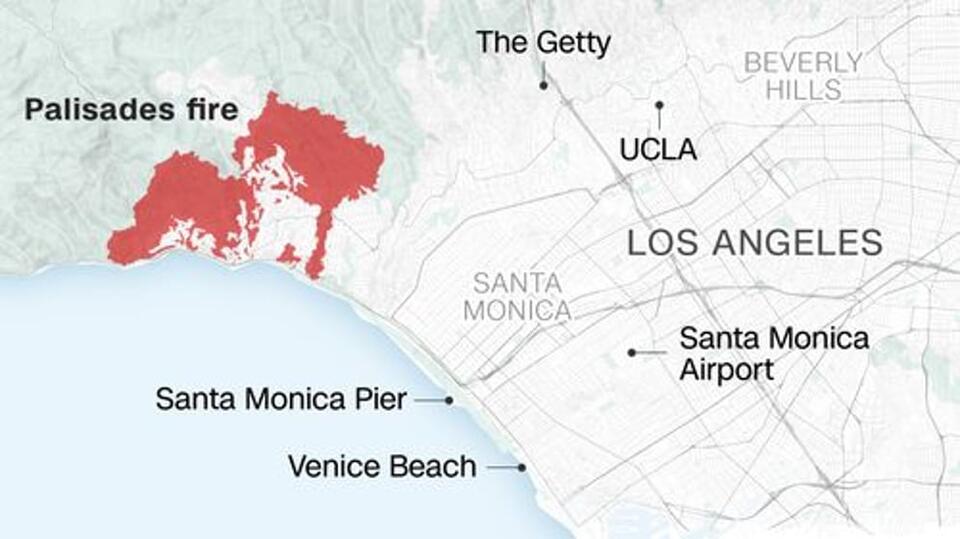 Visualizing the Los Angeles wildfires in maps and charts - NewsBreak