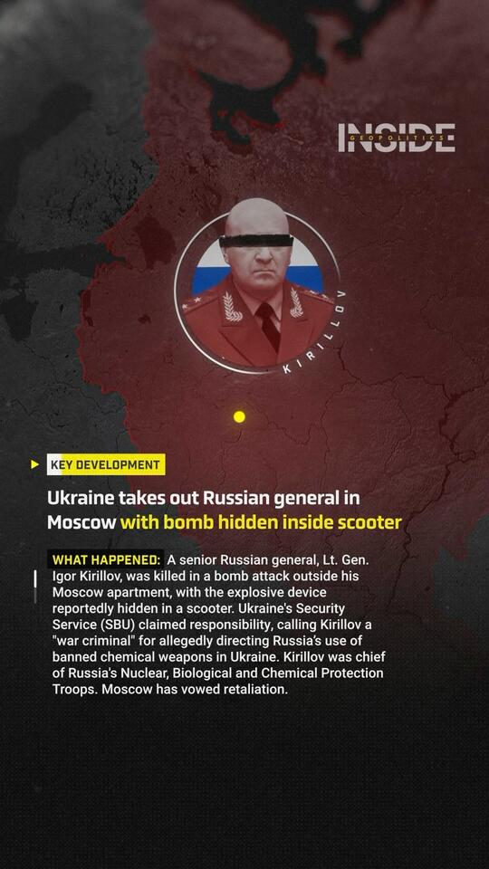 Dec 17, 2024 | A senior Russian general, Lt. Gen. Igor Kirillov, was ...