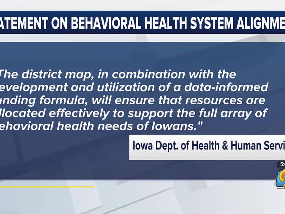 Iowa HHS announces new Behavioral Health District map