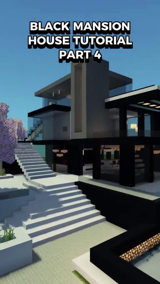 Black Modern House Tutorial Part 4! Stunning materials and pro building ...