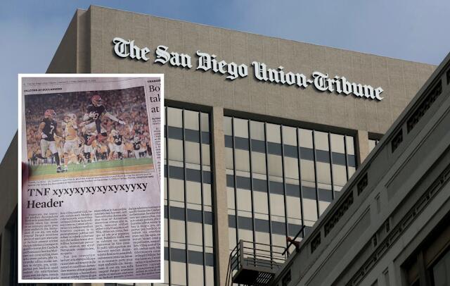 San Diego Union-Tribune Full-Page Misprint Raises New Questions About ...
