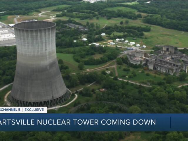 Iconic nuclear cooling tower coming down - NewsBreak