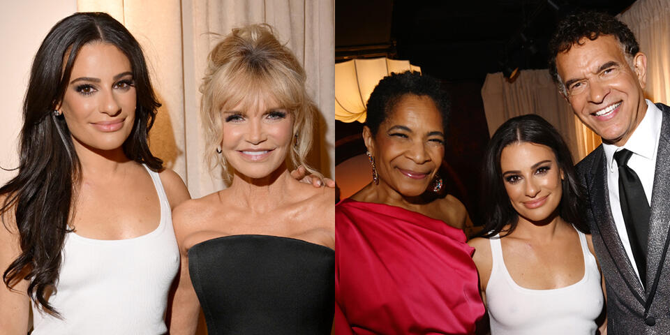 Lea Michele Reunites with ‘Glee’ Co-Stars Kristin Chenoweth & Brian ...
