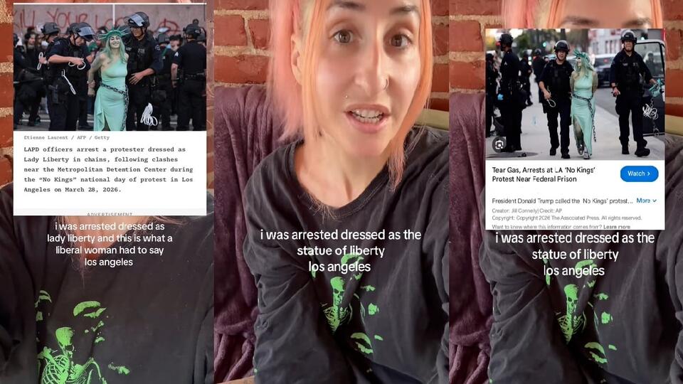 Lady Liberty In Handcuffs? California Protester’s Arrest Turns Heads ...