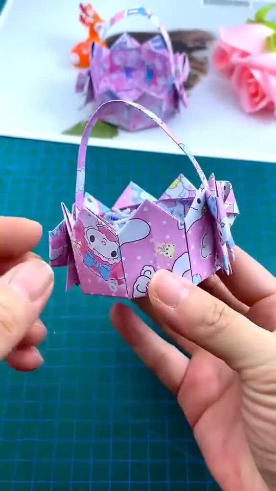 Flower origami basket origami origamiart art handmade paperart ...