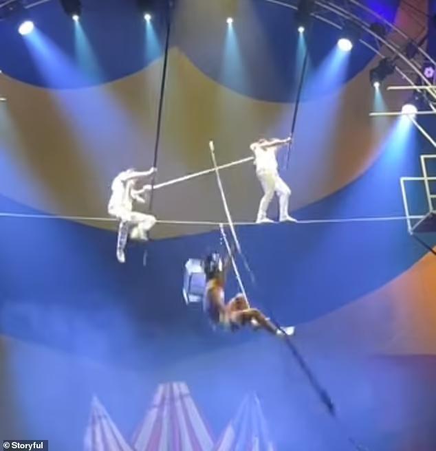 Circus performer rushed to hospital after she falls from tightrope in ...
