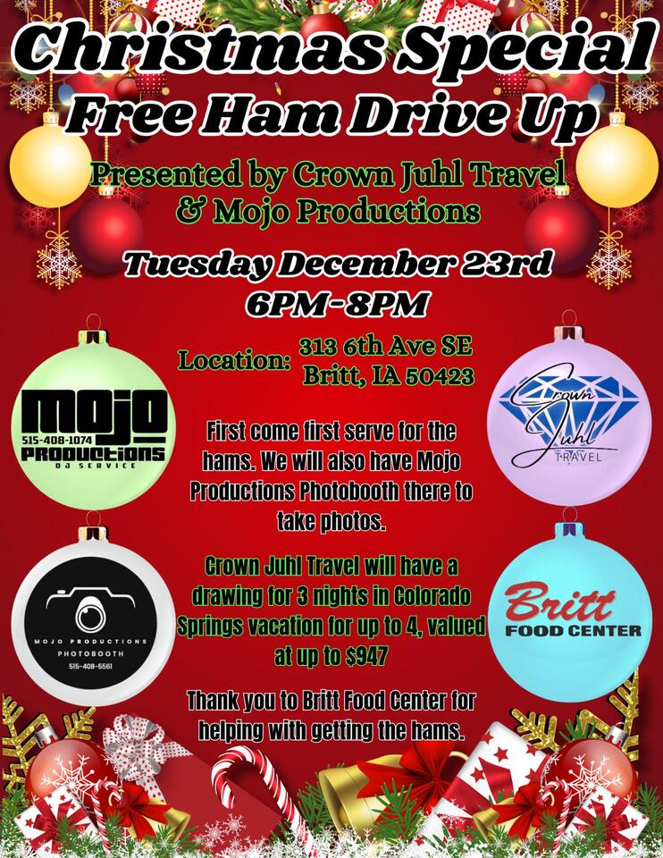 Christmas Special Free Ham Drive Up Planned in Britt - NewsBreak