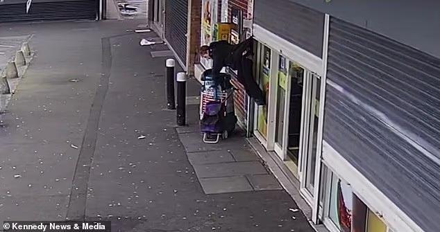 Gran who went viral after CCTV captured her being hoisted 10ft in the ...