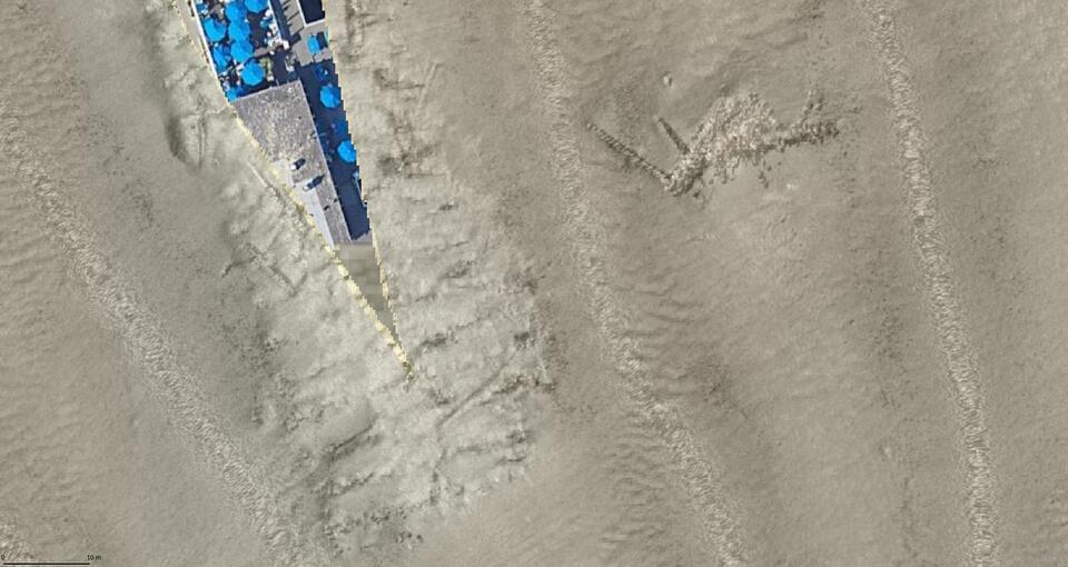 Santa Cruz wharf post-storm survey - Zoomed in view of the Norbit ...