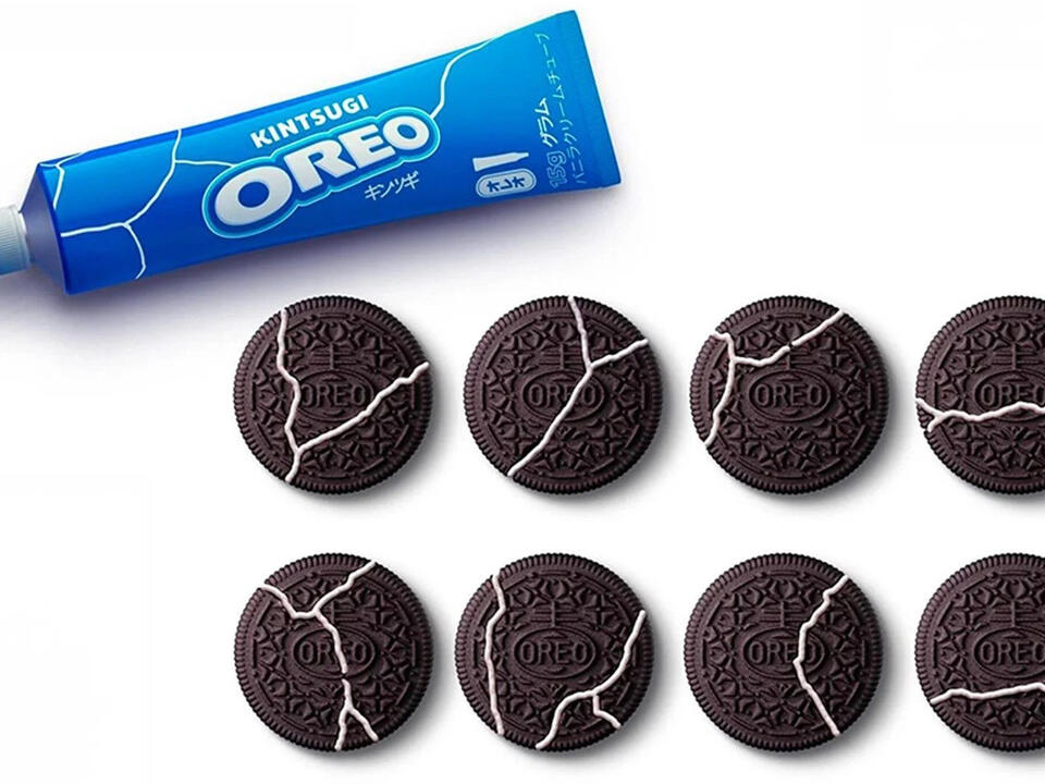 Broken Oreos get delightfully imperfect Japanese art makeover