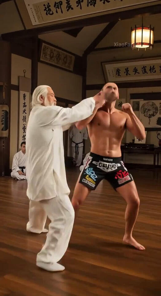 AI generated: KungFu grandmaster dominates boxer #KungFuFight# ...