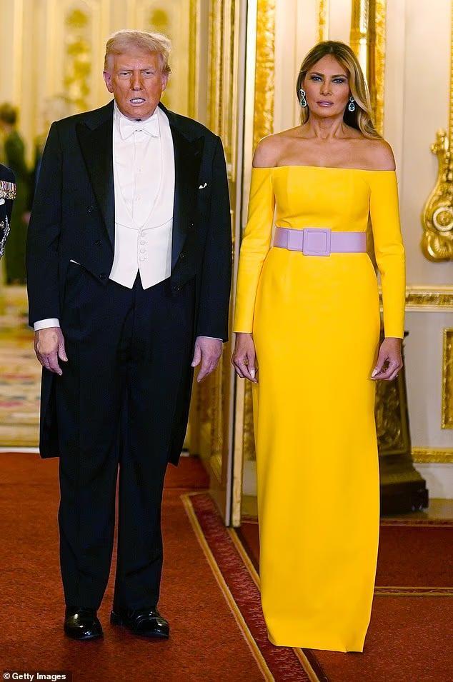 Melania Trump's canary yellow dress at UK state dinner divides critics ...