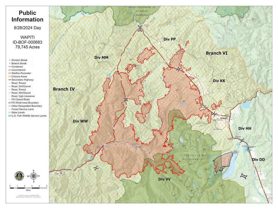 August 28 update: Wapiti Fire reaches nearly 80,000 acres with 0% ...