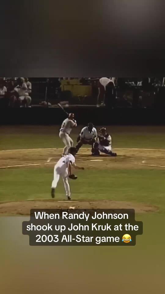 randyjohnson johnkruk allstar mlb baseball funny pitcher - NewsBreak