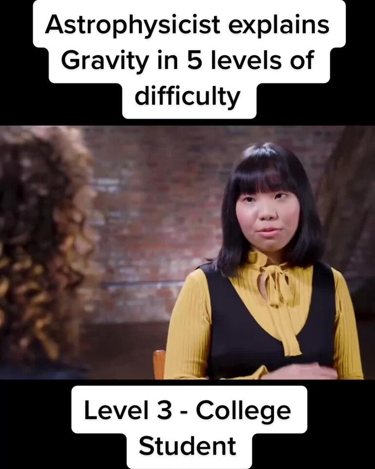 Astrophysicist explains Gravity in 5 levels of difficulty, Level 3 - College Student # ...