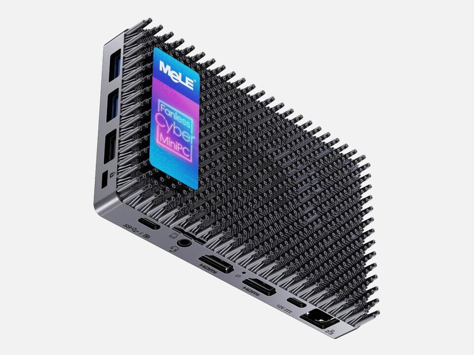 MeLe Cyber X1 Fanless Mini PC Keep Cool With a Porcupine-like Heat Sink ...