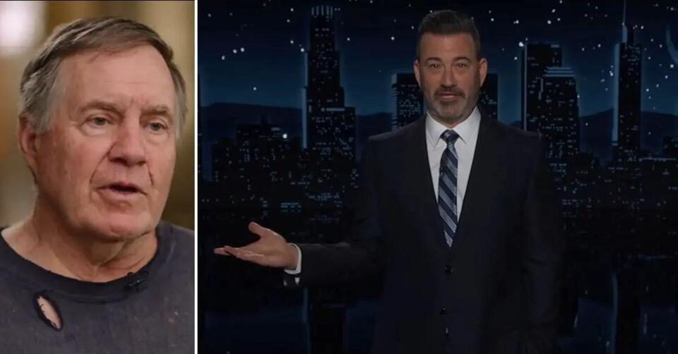 Jimmy Kimmel Roasts Bill Belichick and Jordon Hudson's Awkward 'CBS ...
