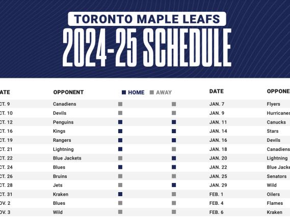 Maple Leafs printable schedule 2024-25: Dates, times and tickets for ...