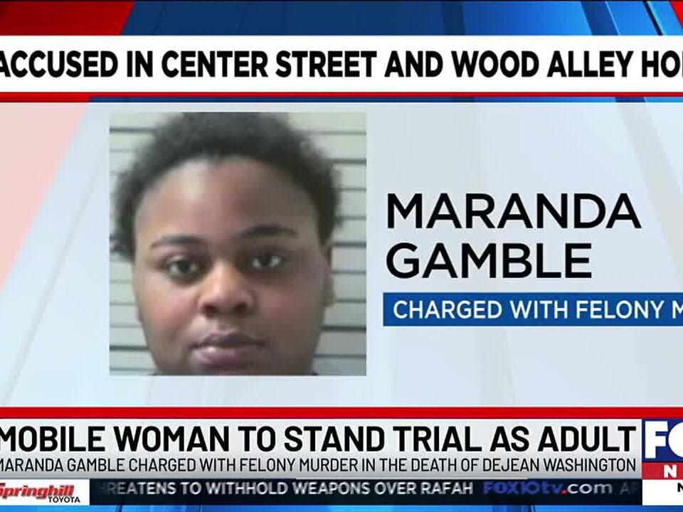 Mobile woman charged with murder to be tried as an adult