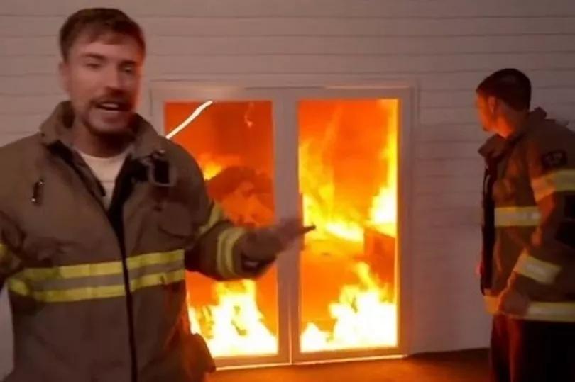 MrBeast's latest stunt traps man in burning building as fans call ...