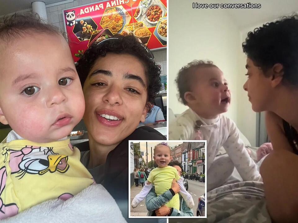 Adorable babbling baby spars with sitter over nap in viral video ...