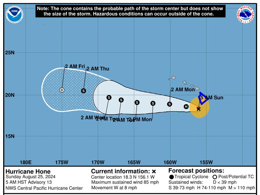 Hone Sunday update #3: Hurricane weakened to tropical storm passes Kaua‘i