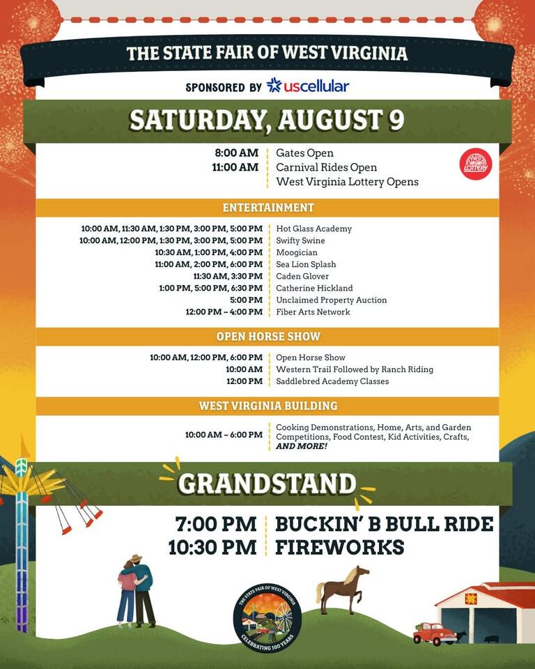 State Fair of West Virginia Schedule for Aug. 9 - NewsBreak