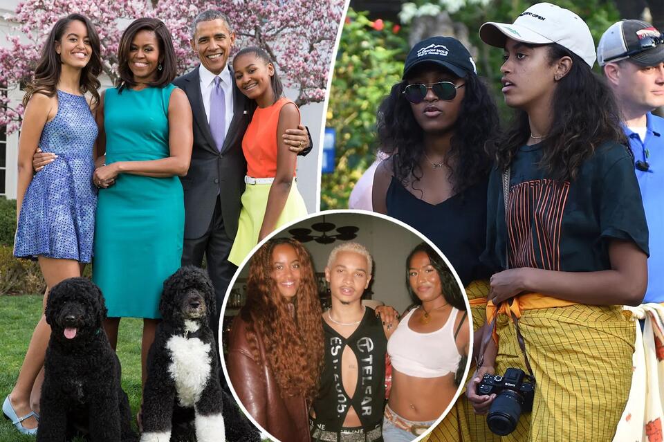 Malia and Sasha Obama pose for rare photo together at singer Destin ...