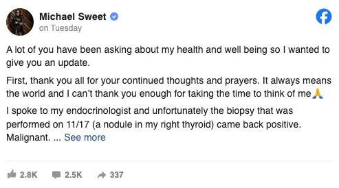 Stryper’s Michael Sweet Opens Up About His Cancer Journey - NewsBreak