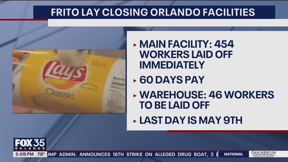 Frito-Lay facilities close in Orlando; nearly 500 jobs lost ahead of ...
