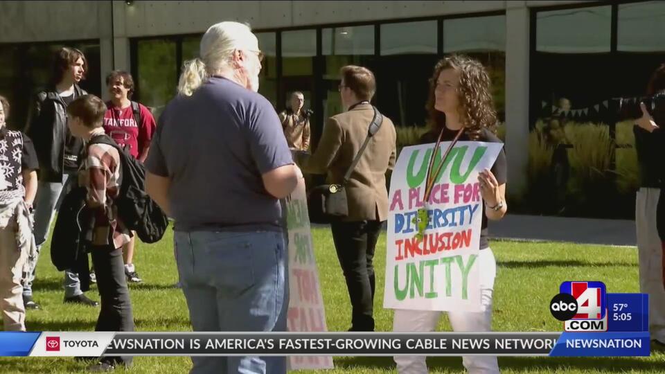 Student group protests creation of Charlie Kirk memorial at Utah Valley ...