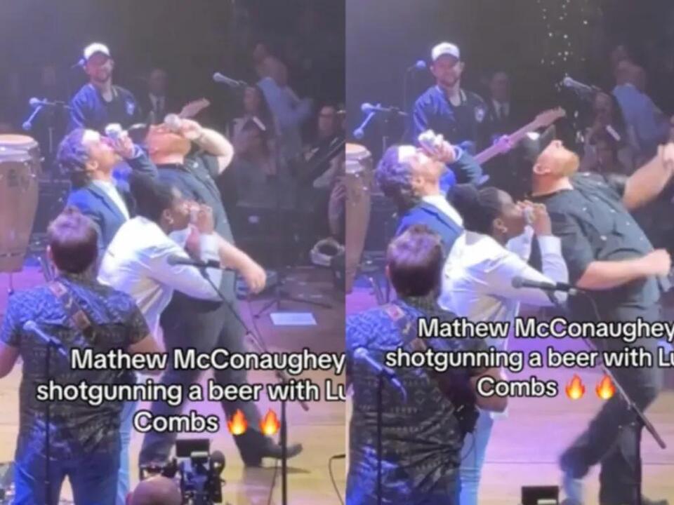 Luke Combs Brings Matthew Mcconaughey On Stage To Shotgun A Beer During 1 2 Many”
