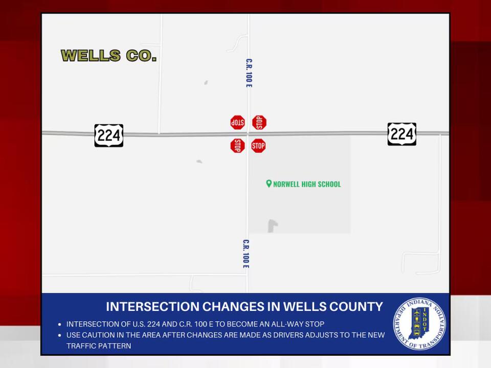 INDOT: Traffic pattern adjustments coming to Wells County at Norwell ...