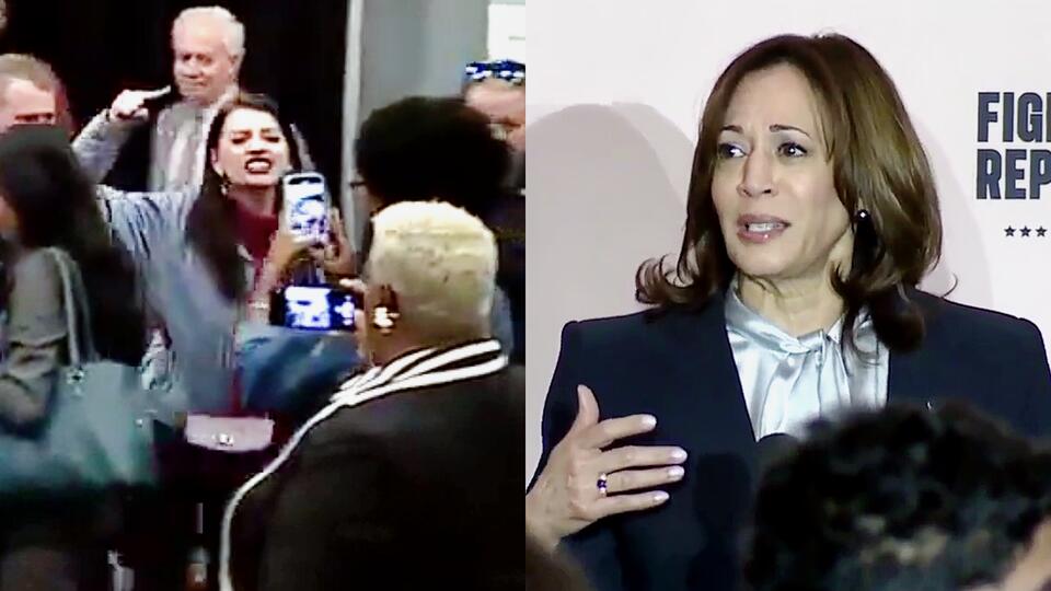 ‘Kamala! Kamala! Kamala!’ Crowd Shouts Down Protester Screaming About ...