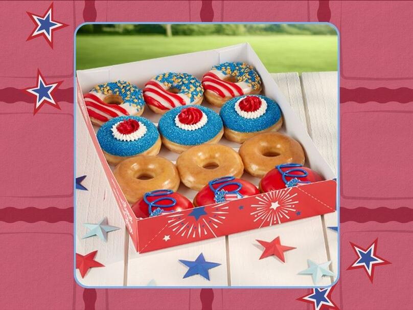 Celebrate July 4th With Krispy Kreme’s New Red, White, & Blue Doughnuts