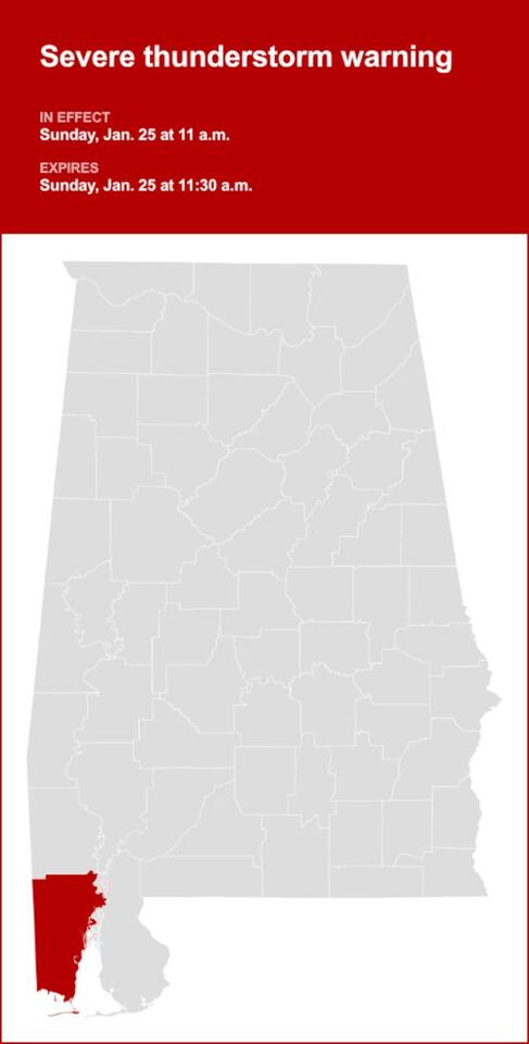 Thunderstorms with damaging winds in Mobile County Sunday – wind gusts ...