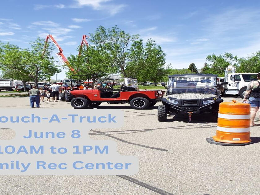 Join the Family Rec Center in Rock Springs for the Touch a Truck event.
