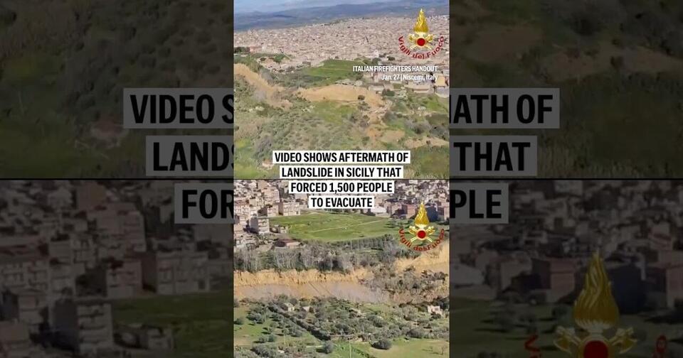 Video shows aftermath of landslide in Sicily that forced 1,500 people ...