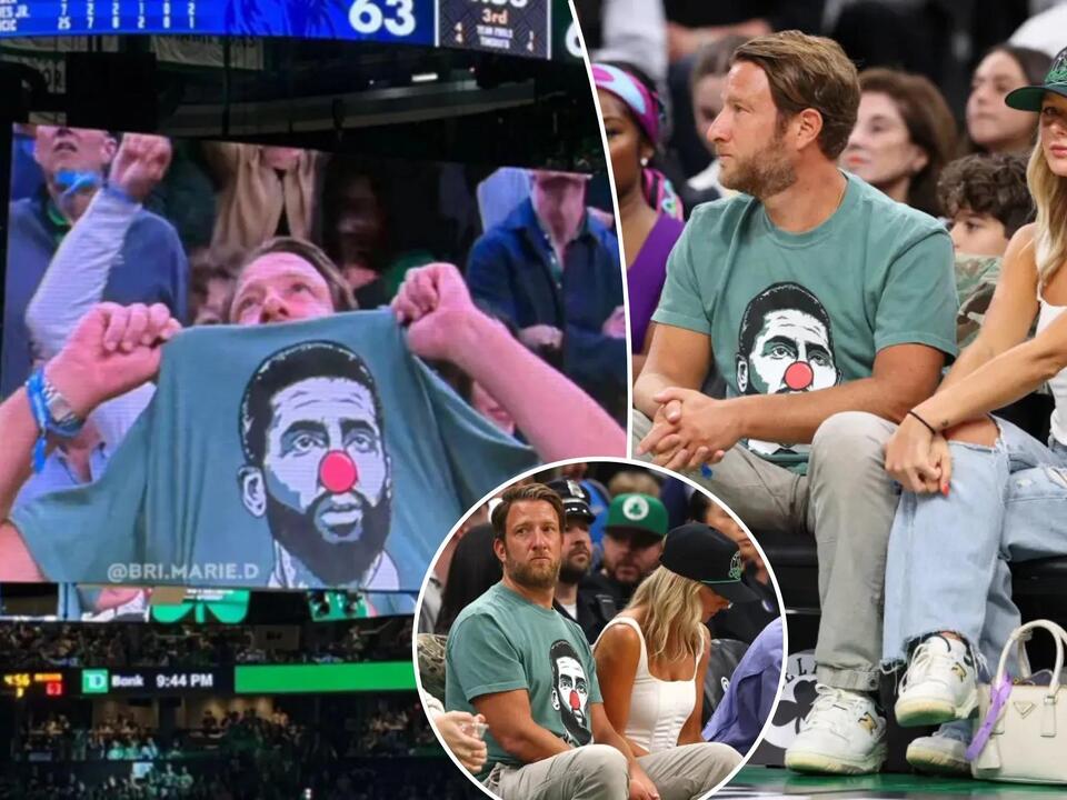 Dave Portnoy trolls Kyrie Irving with clown shirt during Game 2 of NBA ...