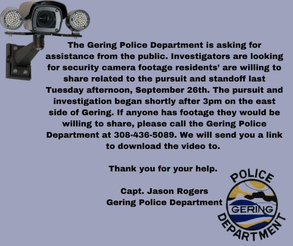 Gering Police Department asking citizens for security footage of last ...