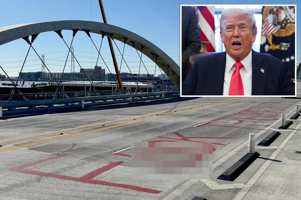 Massive ‘F–K TRUMP’ message painted on iconic LA bridge - NewsBreak