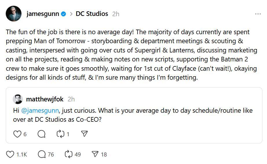 James Gunn Gives DCU Updates on Man of Tomorrow, Clayface, & More ...
